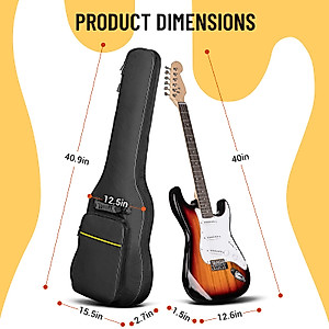 CAHAYA Electric Guitar Bag Gig Bag 6mm Padding Backpack Padded Soft Guitar Case Black CY0226