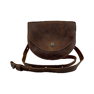 Hide & Drink, Hip and Shoulder Bag Handmade from Full Grain Leather (Bourbon Brown)