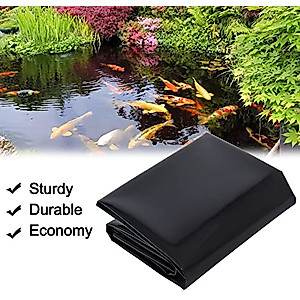 4FT X 7FT Small Pond Liner 20-Mil Durable HDEP Plastic Black Pond Skins for Koi Fish Ponds, Waterfall, Stream, Outdoor Fountains, and Water Gardens of Many Shapes