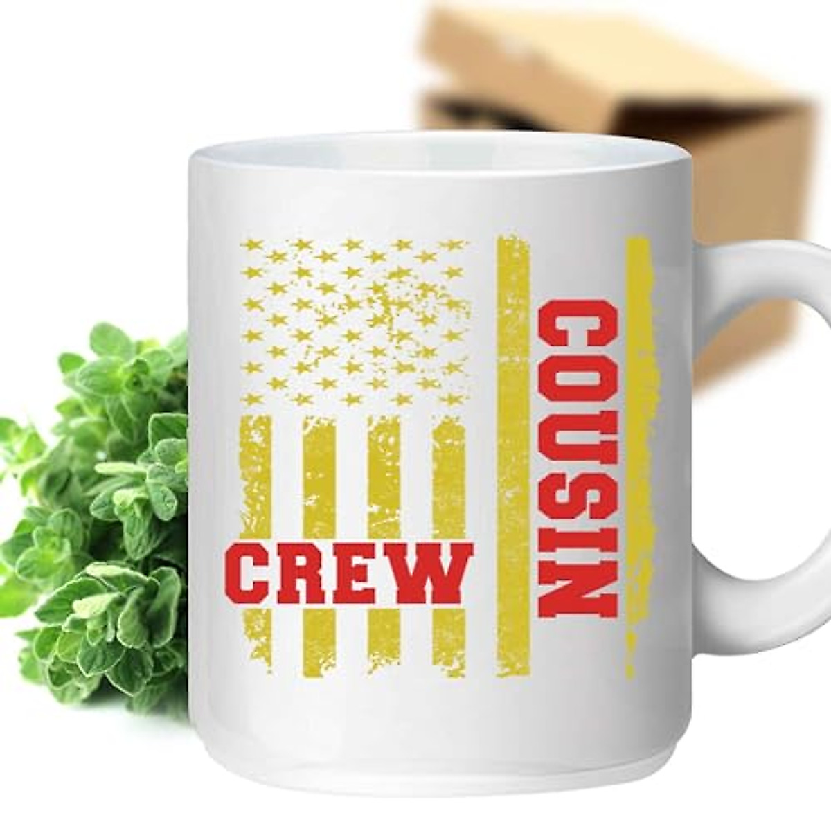 Cousin Crew Outdoor Camp Gift - Grey Multicolored Unisex Sweat for Kids & Men - 11 Oz White Ceramic Coffee Mug