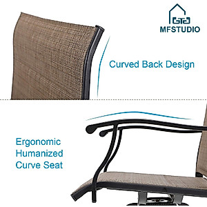 MFSTUDIO Outdoor Bar Stools Set of 4, Patio Bar Height Sling Chairs, Steel Frame All-Weather Resistant,Breathable Textilene Fabric