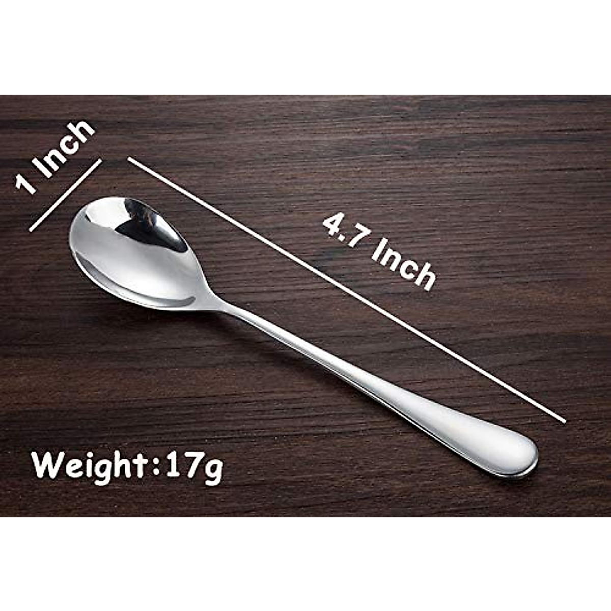 Demitasse Espresso Spoons, Mini Coffee Spoon, 4.7 Inches Stainless Steel Small Spoons for Dessert, Set of 6