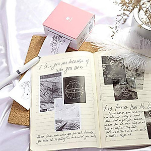 Phomemo M02 Mini Bluetooth Label Maker with 1 White/Clear/Silver Glitter Sticker Paper, Pink