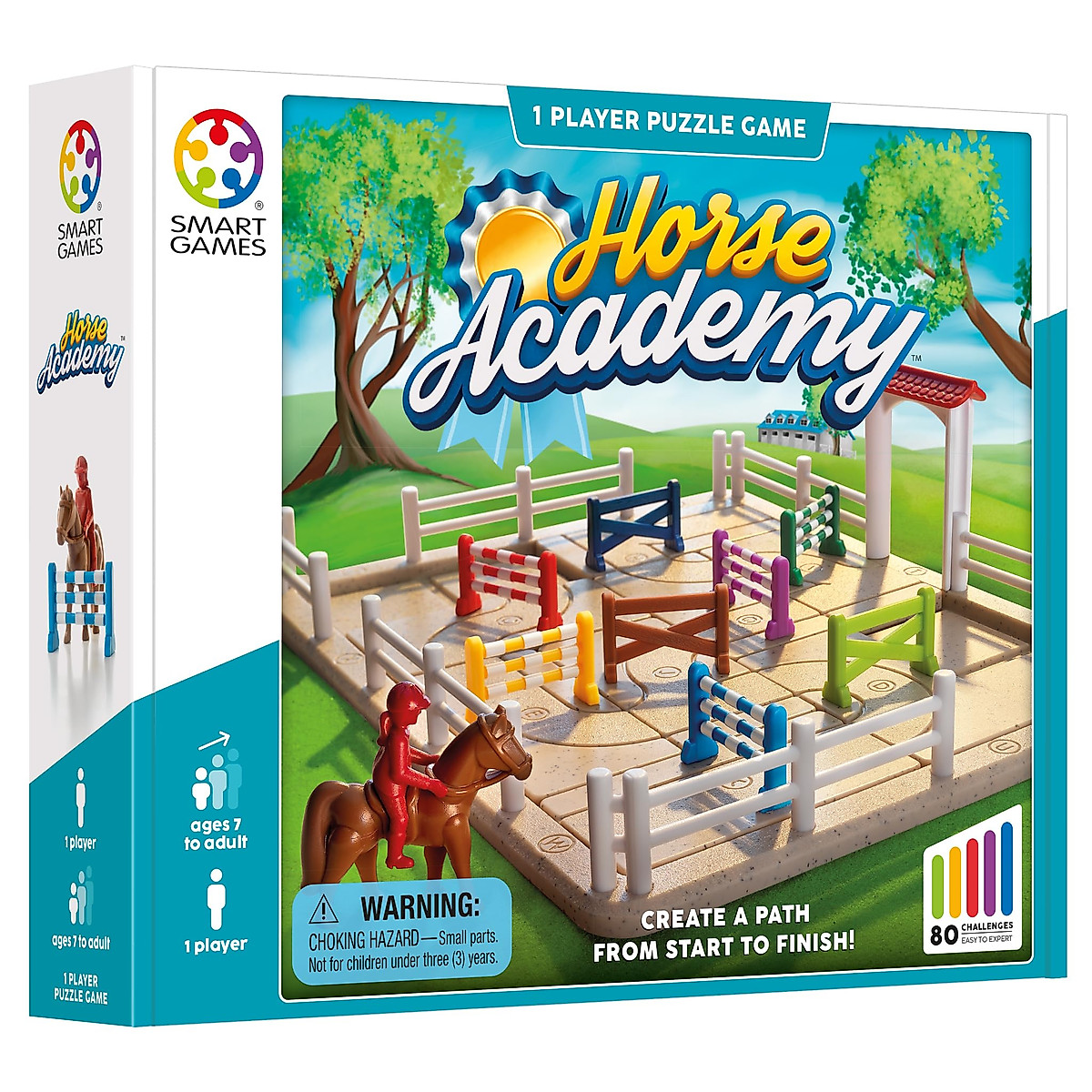 SmartGames Horse Academy Path-Building Game with 80 Challenges for Ages 7 to Adult