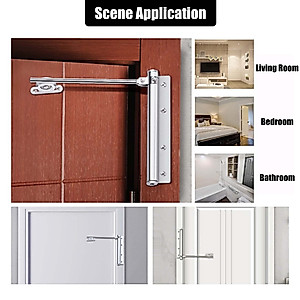 SooGree Safety Spring Door Closer, 304 Stainless Steel Noise Reduction Large Door Closer for Residential and Commercial - Silver