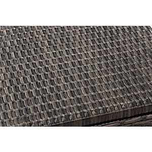 D&F Design Jackson Indoor & Outdoor PE Wicker Coffee Table with Storage, Patio Resin Rattan for Furniture Covers, Pillow, Toys and Gardening Tools Grey (Brownish Grey)