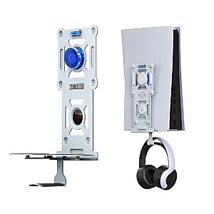 ElecGear PS5 Magnetic Wall Mount, Metallic Mount for Playstation 5 Ultra HD and Digital Edition, Pulse 3D Gaming Headset Hook, Magnets and Built-in Level Design fits Left or Right Beside TV