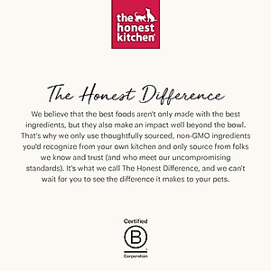 The Honest Kitchen Human Grade Dehydrated Grain Free Dog Food – Complete Meal or Dog Food Topper – Chicken 2 lb (makes 8 lbs)