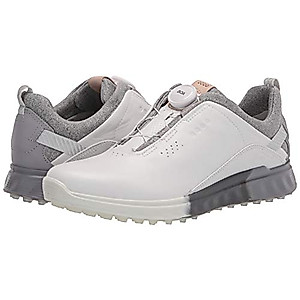 ECCO Women's S-Three BOA Gore-TEX Waterproof Hybrid Golf Shoe, White/Silver Grey, 7-7. 5
