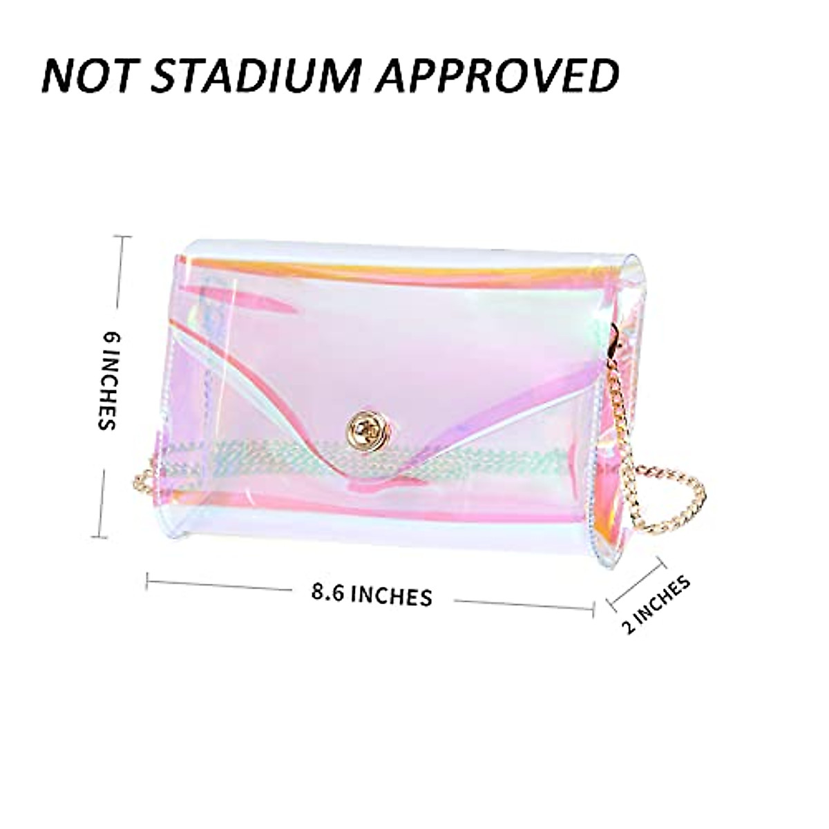 Vorspack Transparent Jelly Purse for Women Shiny Clear Purse Crossbody Bag Shoulder Bag Handbag Fashion Clutch Purse Evening Bag Cute for Prom Party Club Dating - Holographic
