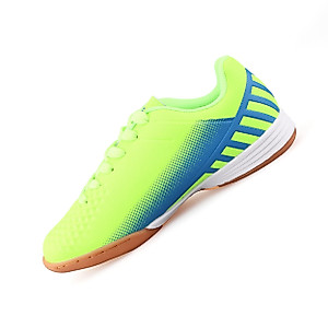 Vizari Santos Kids Indoor Soccer Shoes | Synthetic & Water Resistant Kids Soccer Cleats | Durable Football Shoes with Rubber Outsole for Maximum Traction for Boys and Girls, (Green, 8.5)