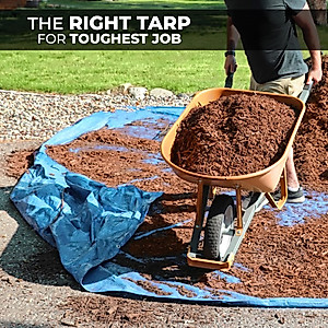 10x12 Heavy Duty Tarp Waterproof - 12 mil Thick Pool Tarp Cover - 10x12 Tarp UV Resistant, Rip & Tear Proof with Metal Grommets – Blue Tarp Multipurpose Use for Camping, Tent, Boat, RV, Car