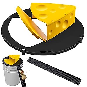 Mouse Trap Bucket, Bucket Lid Mouse Trap,Reusable Humane Mouse Traps for House Indoor,Auto Reset Rat Trap Compatible 5 Gallon Bucket（1 Pack