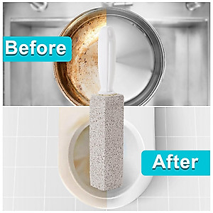 Yesland 12 Pack Gray Pumice Stone Toilet Bowl Cleaner with Plastic Handle, Scouring Stick for Cleaning Stains, Limescale, Hard Water Rings, Tiles, Iron and Rust