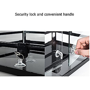 REPTI ZOO Full Glass 20 Gallon Reptile Tank, Front Opening Reptile Terrarium 24" x 18"x 12", Double Hinged Opening Doors & Top Screen Ventilation Escape Proof Lid