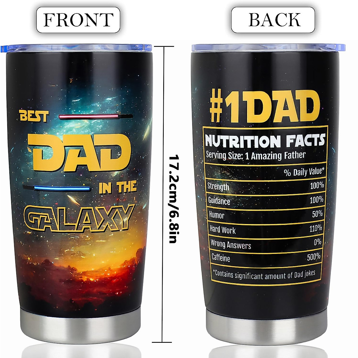 DECZHIYU Gifts for Dad from Daughter Son - Dad Gifts for Birthday Fathers Day Valentines Day Christmas - Father Gift Ideas - Best DAD Gift Ideas 20oz Stainless Steel Tumbler