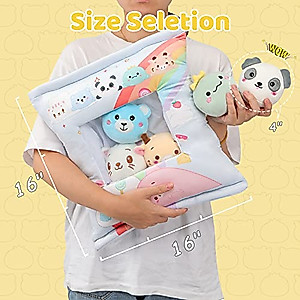 AIXINI a Bag of Animal Snack Pillow Plush Pudding Cat Panda Removable Stuffed Animal Sets Creative for Kids