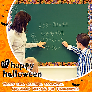 Nezyo 72 Pieces Christmas Bulletin Board Borders Thanksgiving Fall Bulletin Board Trim Halloween Winter Trim Rainbow Blackboard Border Sticker School Decoration Borders, 6 Styles (Cute Style)