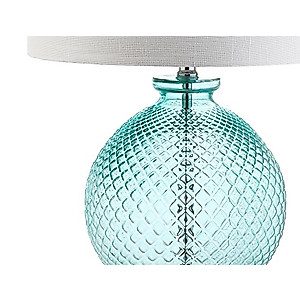 JONATHAN Y JYL2003A Estelle 26" Glass and Crystal LED Table Lamp Coastal Contemporary Bedside Desk Nightstand Lamp for Bedroom Living Room Office College Bookcase LED Bulb Included, Aqua/Clear