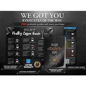 Zulay Magia Super Automatic Coffee Espresso Machine - Frother Handheld Foam Maker for Lattes - Espresso Coffee Maker With Easy To Use 7” Touch Screen & Executive Milk Frother with Stand