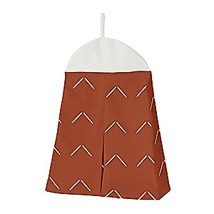 Sweet Jojo Designs Boho Diamond Baby Boy Girl Nursery Crib Bedding Set - 4 Pieces - Ivory Burnt Orange Rust Off White Diamond Tufted Bohemian Farmhouse Southwest Shabby Chic Designer Arrow Chevron