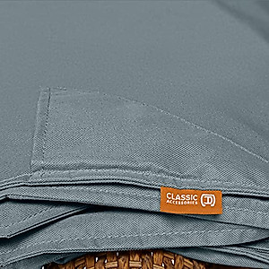 Classic Accessories Storigami Water-Resistant 36 Inch Easy Fold Lounge Chair Cover, 2-Pack, Monument Grey, Patio Furniture Covers