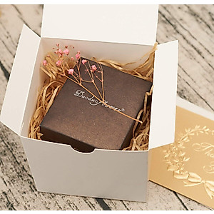 MESHA 4x4x4'' White Gift Boxes 50 PC Small Gift Boxes Bulk with Lids, Kraft Paper Gift Boxes for Presents, White Bridesmaid Proposal Box, Favor Boxes, Small Boxes for Packaging