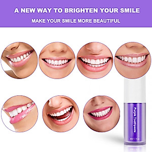 QrBxa Purple Toothpaste for Teeth Whitening,Teeth Whitening Booster,Tooth Stain Removal,Teeth Whitener,Purple Whitening Toothpaste