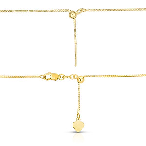 JewelStop 14k Yellow Gold 1 mm Adjustable Wheat Chain 22" w/Lobster Claw Clasp