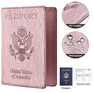 Eoehro 2Pack Passport Holder Wallet Cover Case, Travel Essentials for Women and Men