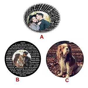 Personalized Photo Projection Necklace Custom Sunflower Photo Necklace with Picture Inside Sterling Silver Projection Necklace Custom Photo Gifts for Women Wife Mom