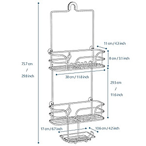 SRIWATANA Shower Caddy Organizer Hanging Over Head, Bathroom Shower Rack Hanger No-Rust with Soap Dish - Black