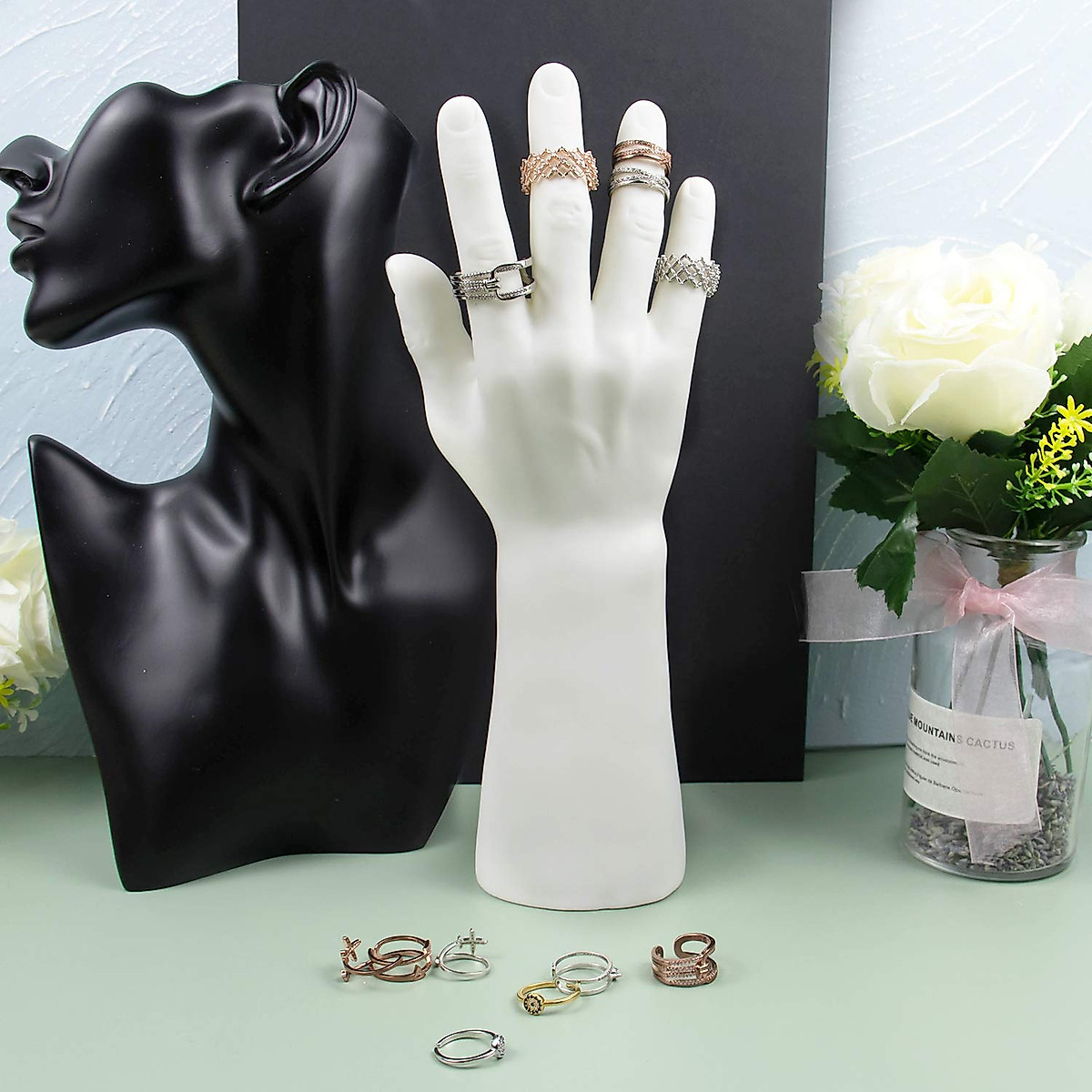 AUEAR, Male Mannequin Hand Display Jewelry Bracelet Necklace Ring Watch Glove Stand Holder White