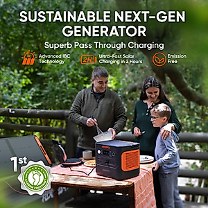 Jackery 1000 Plus Solar Generator, 1264Wh Portable Power Station with 2xSolarSaga 100W Solar Panels, 2000W Output Expandable Home Backup Power for Off-grid Living, Outdoor Camping and Exploration