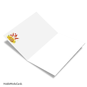 NobleWorks - 1 Hilarious All Occasions Blank Humor Greeting Card with 5 x 7 Inch Envelope - Cute, Adorable Word Play for Men and Women (1 Card) - Friendly Garden Gnomes C6441AOCB