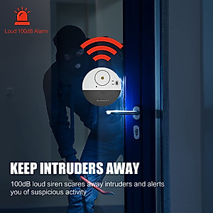 2 Pack Home Security Anti-Theft Window & Door Alarm, Ultra-Slim Loud Alarm Vibration Sensor Detector for Warning Burglars Intruder, Good for Home, Office, RV, Dorm Room (2)