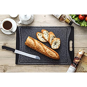 Home & Kitchen Essentials Cutting Boards. Reversible, Marble Granite Gray, BPA Free, Dishwasher Safe, Easy-Grip Handle and Non-Porous with Juice Grooves (Extra Large)