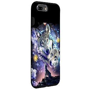 iPhone 7 Plus/8 Plus Cosmic Space Wolf, Wolves Family Howling, Celestial Bond Case