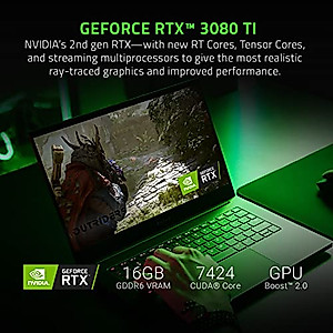 Razer Blade 14 Gaming Laptop: AMD Ryzen 9 6900HX CPU - NVIDIA GeForce RTX 3080 Ti - 14" QHD 165Hz - 16GB DDR5 RAM - 1TB PCIe SSD - Windows 11 - Ultra-Thin - CNC Aluminum - Chroma RGB