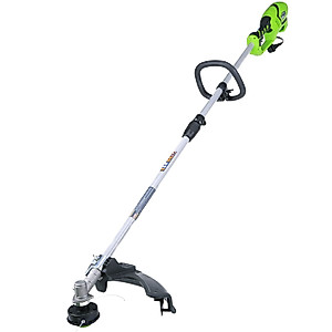 Greenworks 4 Amp 22" Corded Electric Dual-Action Hedge Trimmer & 10 Amp 18-Inch Corded String Trimmer (Attachment Capable), 21142