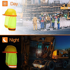 WILLBOND 2 Pieces Hard Hat Sun Neck Shield Hard Hat Sunshade High Visibility Sun Shade for Full Standard Brim Safety Helmets Construction and Landscaping