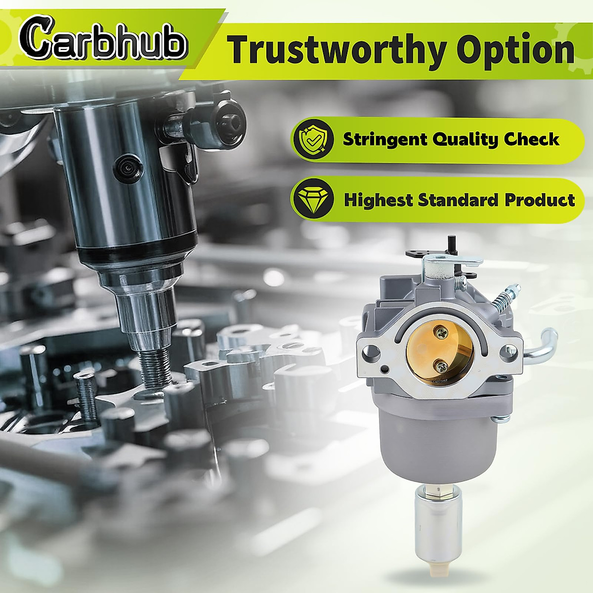Carbhub 594601 New Adjustable Carburetor for 796587 591736 594601 19.5 HP Engine Craftsman Riding Lawn Mower Tractor 19HP Intek Single Cylinder OHV Motor Nikki with Carb Seal 698781