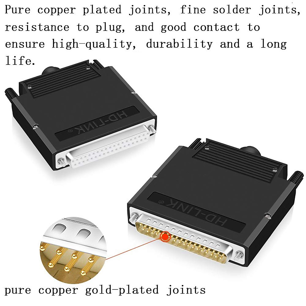 ANMBEST Thinner DB37 Solderless RS232 D-SUB Serial to 37-pin Port Terminal Female Adapter Connector Breakout Board with Case Long Bolts Tail Pipe
