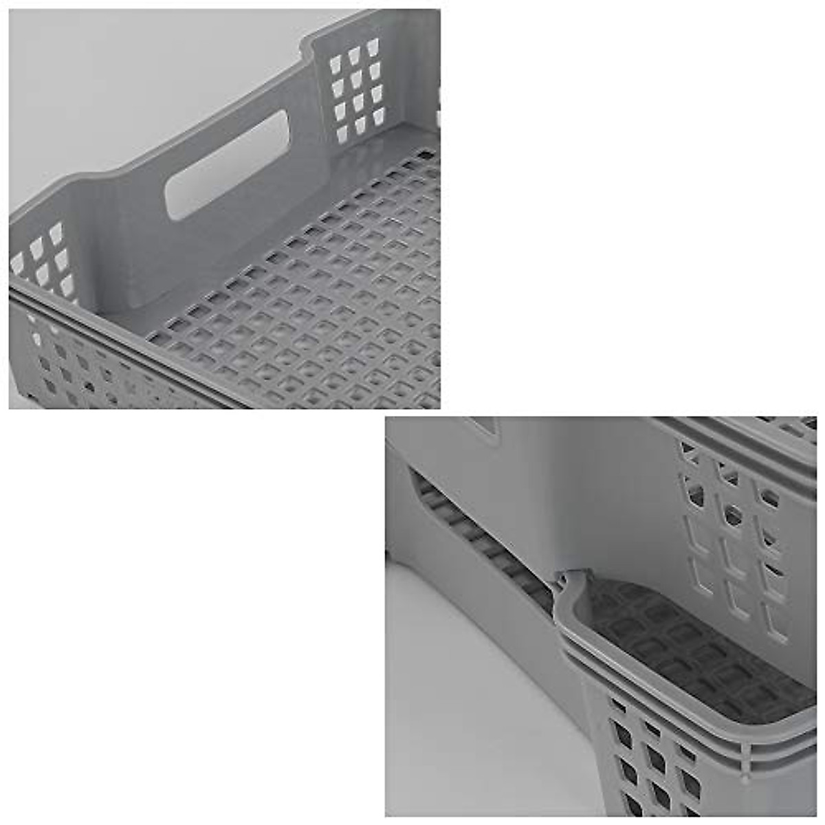 Ggbin Plastic Basket for Organizing, Grey Basket Trays, Set of 6