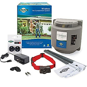 PetSafe Wireless Fence Pet Containment System with Extra Battery Pack, Covers up to 1/2 Acre, for Dogs over 8 lb., Waterproof Receiver with Tone / Static Correction