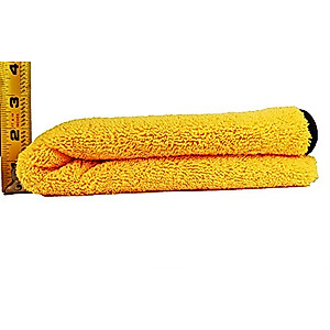 Kleen Freak Car Washing Drying Towel Large Microfiber Gold (24 in. x 36 in.) Plus Car Wash Microfiber Chenille Mitt Large Lime Green (10 in. x 8 in.) Detailing Quality