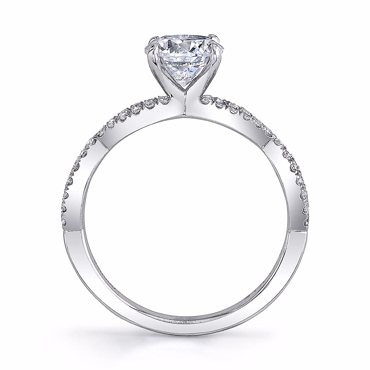 Aihpos Twisted Infinity Engagement Rings for Women, 1-1/4 Carat(ctw) Round Moissanite Anniversary Wedding Promise Rings 925 Sterling Silver 10K 14K 18K Solid Gold with Text Engraving