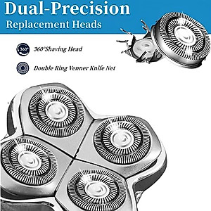 Shaver Head Replacement Blade for Skull Shaver Pitbull Gold Silver Platinum PRO Shaver Replacement Blade 4 Head,Replacement Heads Compatible with Pitbull Skull Shaver Replacement Blades,8 Packs.