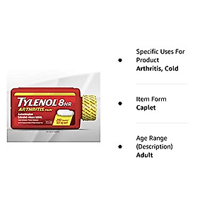 Tylenol Arthritis Pain - Acetaminophen Extended Release Pain Reliver - 290 Caplets 650 mg Each