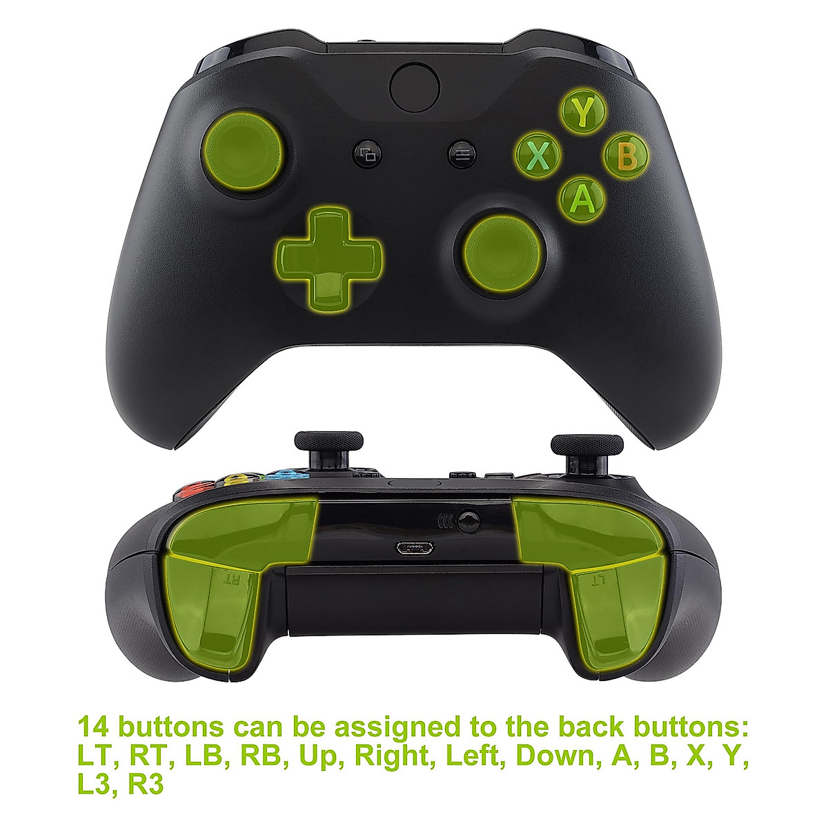 eXtremeRate Textured Black Lofty Programable Remap & Trigger Stop Kit, Upgrade Boards & Redesigned Back Shell & Side Rails & Back Buttons & Trigger Lock for Xbox One S/X Controller Model 1708